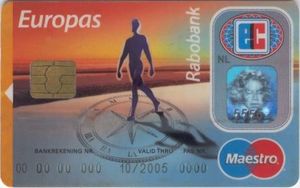 Bank Card: Maestro & Eurocheque "Europas" (Rabobank, NetherlandsCol:NL ...