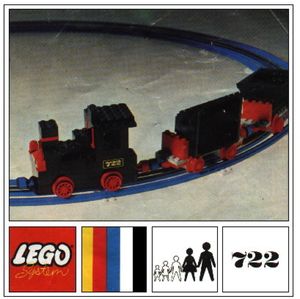 Lego Set: 12V Electric Train with 2 Wagons (Trains) (12v) Leg:722-2