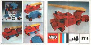 Lego Set: Fire Engine (Legoland(Vehicle) Leg:374-2