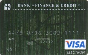 Bank Card: Visa Electron "Matrix" (Bank "Finance & Credit", UkraineCol ...