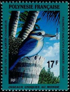 Stamp: Tuamotu Kingfisher (Halcyon gambieri) (French Polynesia(Birds ...
