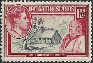 Stamp: John Adams and his house (Pitcairn Islands(King George VI Issues ...