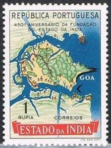 Stamp: Card from Goa (India, Portuguese(Pictures of the Colonial ...
