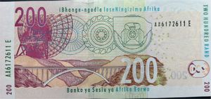 Banknote: 200 Rand (South Africa) (2005-2010 Issue) Wor:P-132b