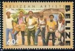 Stamp: "The Original Turtle Shell Band" (Pen Cayetano) (Belize(Belizean ...