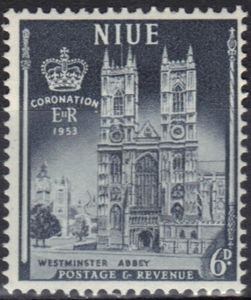 Stamp: Westminster Abbey, London (Niue(Coronation of Queen Elizabeth II ...