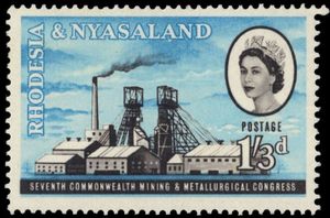 Stamp: Mining Surface Installations (Rhodesia and Nyasaland(7th ...