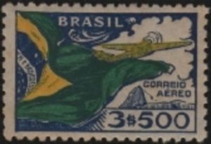 Stamp: National Flag (Brazil(Air Mail) Mi:BR 388,Sn:BR C31,Yt:BR PA31 ...