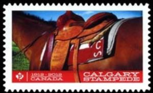 Stamp: Saddle on Rodeo Horse (Canada(Centenary of the Calgary Stampede ...