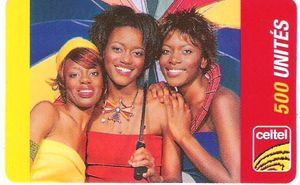 Phonecard: 3 Young Women with Umbrella (Mobile Congo DRC, Congo ...