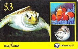 Phonecard: Turtle, Clown fish & Nautilus (FAKE Fiji, Fake(Telecard ...