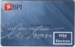 Bank Card: Visa Electron Blue (BPI, PortugalCol:PT-VE-0026.01