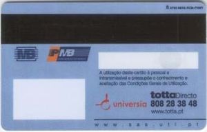 Cartões de bancos: Student Card (Banco Totta & Acores, PortugalCol:PT ...
