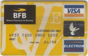 Bank Card: Visa Electron "BFB" (Banco Fonsecas e Burnay, PortugalCol:PT ...