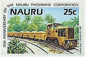 Stamp: Freight Train (Nauru(15 Years Phosphate Company) Mi:NR 307,Sn:NR ...