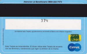 Bank Card: Maestro (Banco de la Nación Argentina, Argentina) Col:AR-MS ...