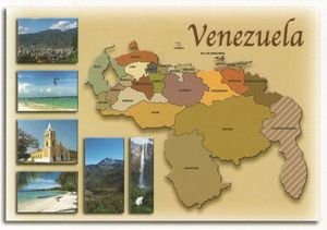Tarjeta Postal: Mapa de Venezuela (VenezuelaCol:VE-001203