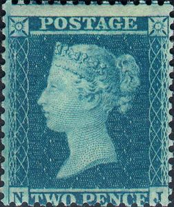 Stamp: Two Penny Blue (Queen Victoria) (United Kingdom of Great Britain ...
