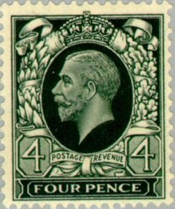 Stamp: King George V - Dark Background (United Kingdom of Great Britain ...