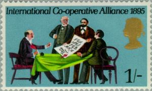 Stamp: Signing of International Co-operative Alliance (United Kingdom ...