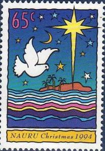 Stamp: Dove of Peace and Star over Nauru (Nauru(Christmas 1994) Mi:NR ...