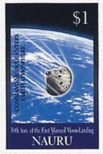 切手: Command Module during Enters Earth Atmosphere (ナウル(30th Anniversary ...