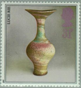 Stamp: Pot by Lucie Rie (United Kingdom of Great Britain & Northern ...