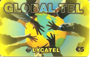 Telefonkarte: Lycatel - Global Tel (Hands touching world map) (Remote ...
