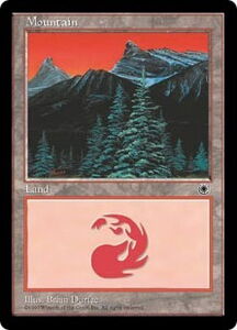 Tarjeta de juego: Mountain (Magic: The Gathering(Portal) Col:MTG-POR-EN-115