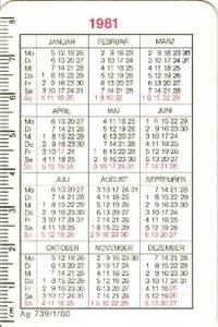 Pocket Calendar: IFA-Kombinat - Trucks on Train (Germany, Democratic ...