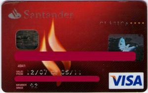 Bank Card: Santander (Banco Santander, MexicoCol:MX-VI-0013