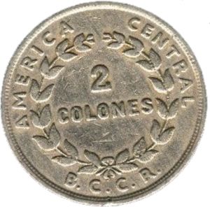 Moneda: 2 Colones (Costa Rica(1950~Today - Banco Central de Costa Rica ...