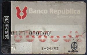 Tarjeta de Banco: Banco República (Banco Republica, VenezuelaCol:VE-SB-0018