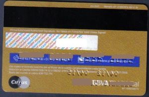 Bank Card: BBVA Provincial (Banco Provincial, VenezuelaCol:VE-MC-0167.01