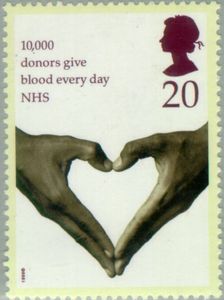 Stamp: Hands forming heart (United Kingdom of Great Britain & Northern ...