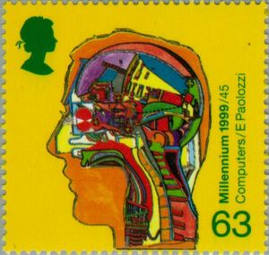 Stamp: Computer Inside Human Head (Alan Turing's work on computers ...