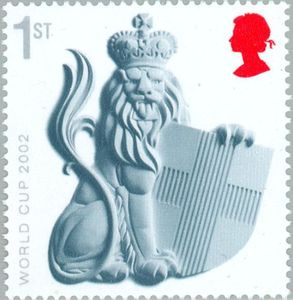 Briefmarke: Crowned Lion with Shield of St George (Großbritannien ...