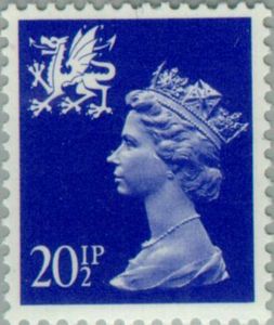 Stamp: Queen Elizabeth II - Wales - Machin Portrait - Type I (United ...