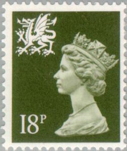 Stamp: Queen Elizabeth II - 18p Machin Portrait (United Kingdom: Wales ...