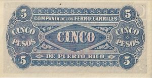 Banknote: 5 Pesos (Puerto Rico(Local Issues) Wor:P-S101