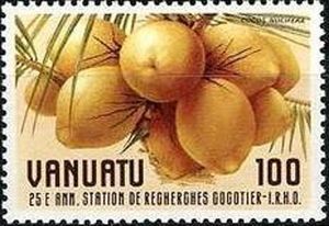 Stamp: Coconut (Cocos nucifera) (Vanuatu(25 Years Coconut Research ...