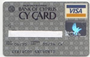 Bank Card: Gray CY Card (Bank Of Cyprus, CyprusCol:CY-VI-0035.01