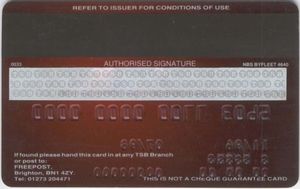 Bank Card: TSB Speedbank (TSB Bank, United Kingdom of Great Britain ...