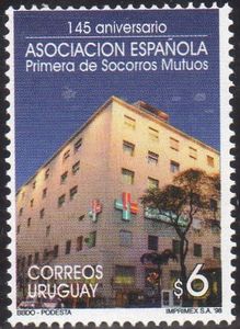 Stamp: "Asociación Española" Hospital (Uruguay(Collective Medical ...