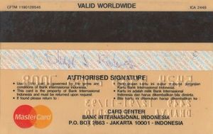 Bank Card: Visit Indonesia Year 1991 (Bank BII, IndonesiaCol:ID-VI-0002
