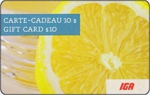 Gift Card: Lemon (IGA, Canada) (Iga) Col:Ca-IGA-VL-7017
