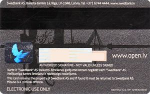 Bank Card: Open (Swedbank, LatviaCol:LV-VI-0044