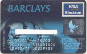 Bank Card: BARCLAYS (Barclays Bank, United Kingdom of Great Britain ...