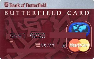Bank Card: Butterfield Card (Bank of Butterfield, Bermuda) Col:BM-MC-0001