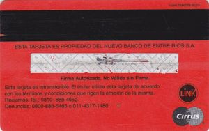 Tarjeta de Banco: Maestro (Nuevo Banco de Entre Rios, ArgentinaCol:AR ...